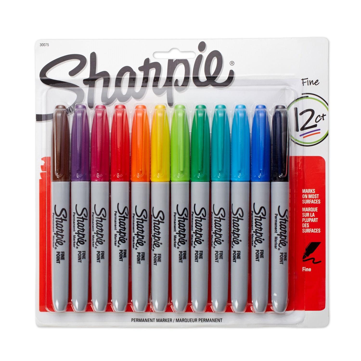Sharpie Fine Point Permanent Markers 12 Pack - Stationery